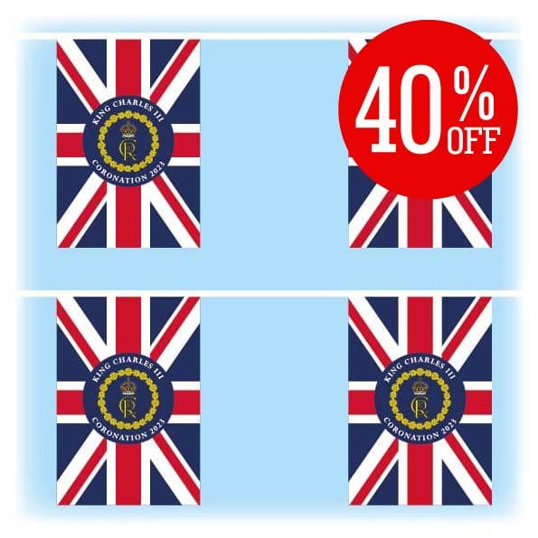 King Charles III Coronation Bunting – Flags and Flagpoles