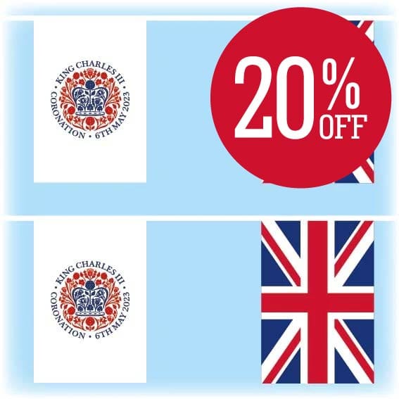 King Charles III Coronation Bunting – Flags and Flagpoles