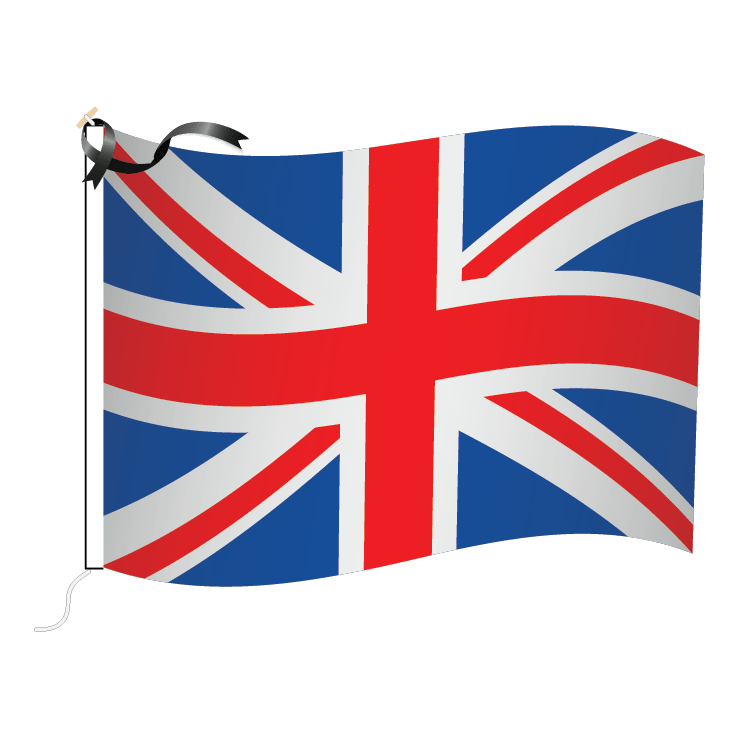 Mourning British Flag Union Jack Flag Half Mast Queen Death Hi Res